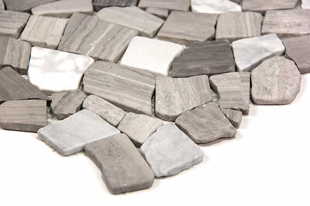 Arctic Taupe Flat Pebble Stone Mosaic Tile