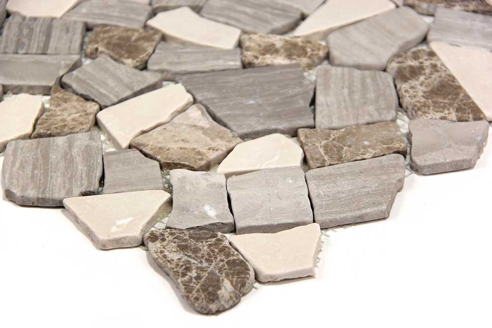 Arctic Pewter Grey Flat Pebble Stone Mosaic Tile