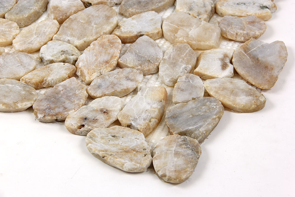 Pebble Stone Sliced Yellow Tile