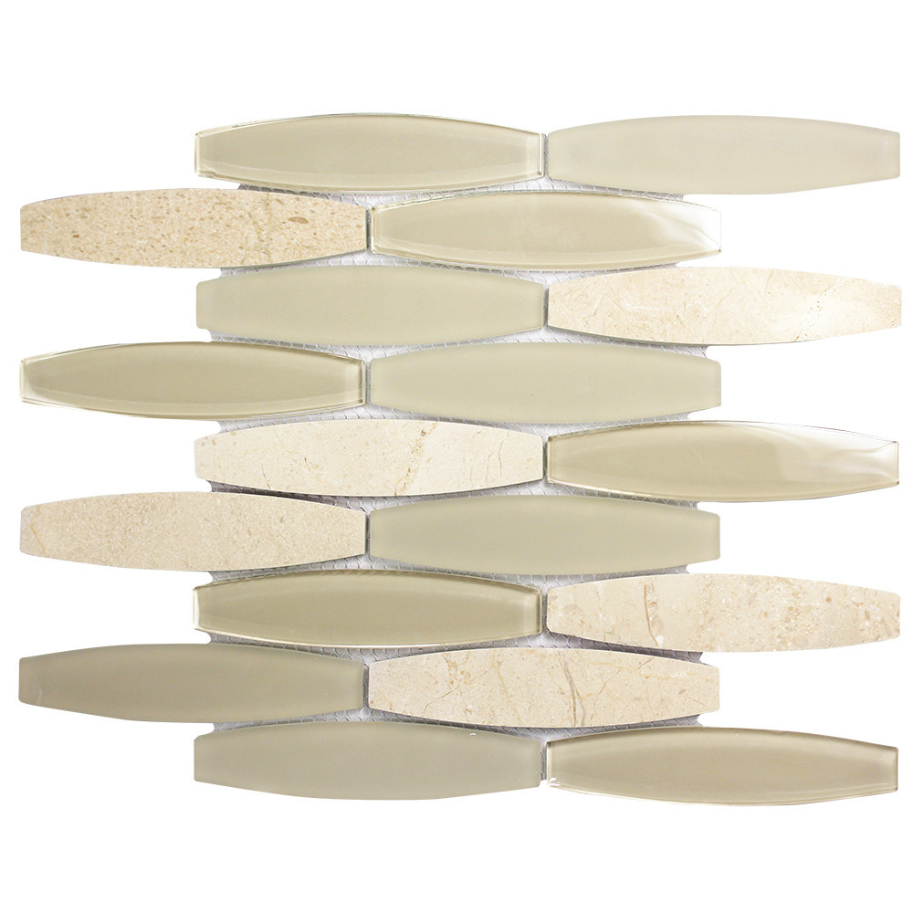 Radiant Crema Mosaic Glass Tile