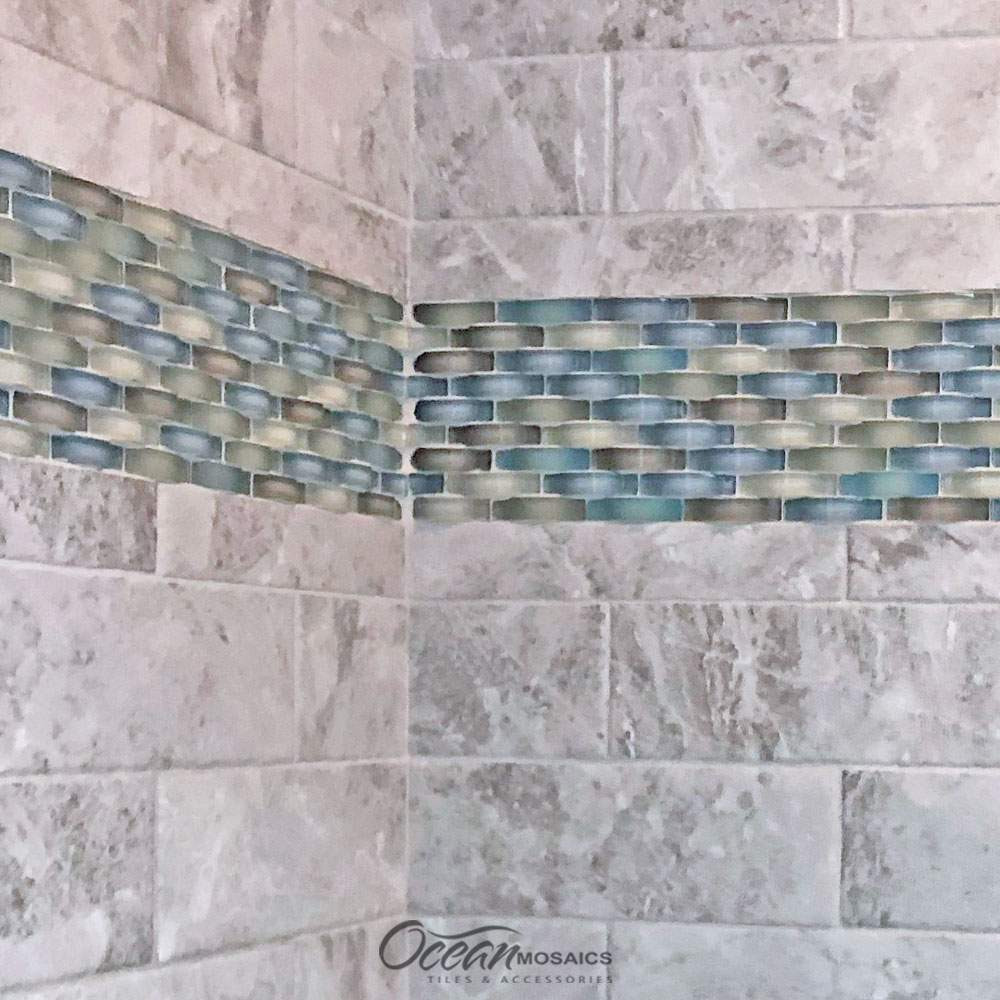 Spring Melt - Ripple Wavy Mosaic Glass Tile