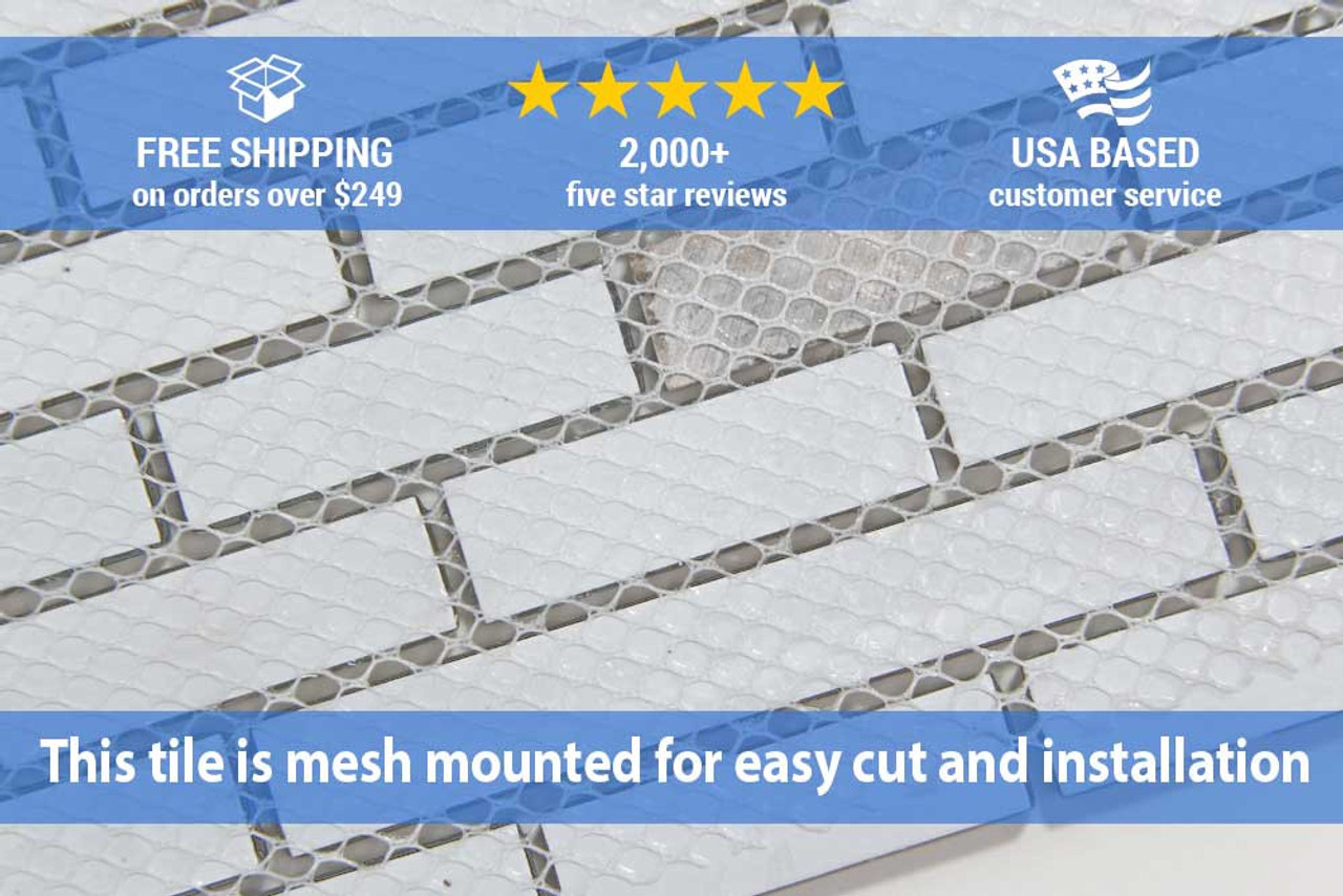 Java Tan Interlocking Linear Glass Mosaic Tile