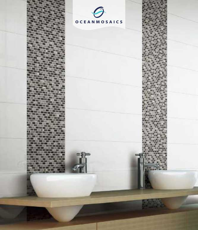 Agata Shell Mix Black Mosaic Glass Tile