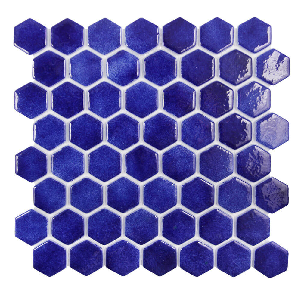 Islamorada Hexagon Pacific Blue Glass Pool Tile