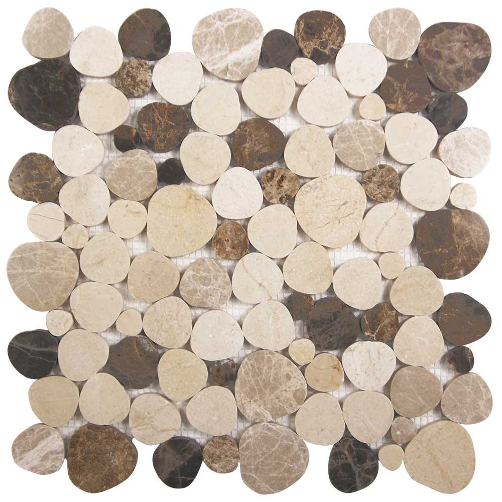 Reef Spanish Mix Sliced Pebble Marble Mosaic Tile
