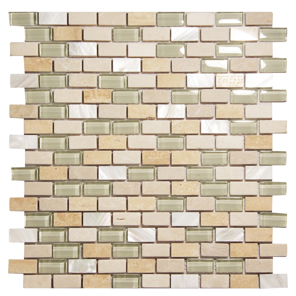 Agata Shell Mix Beige Mosaic Glass Tile