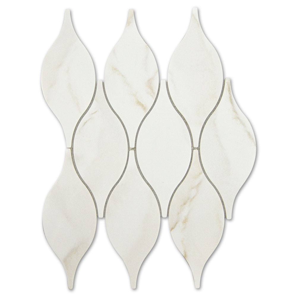 Caspian Gold Teardrop Recycled Glass Tile