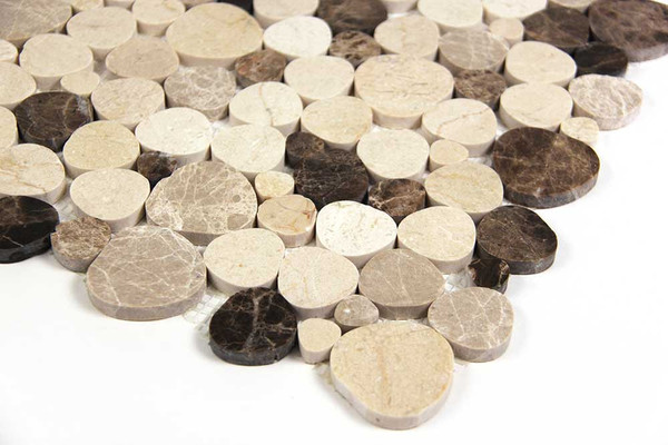 Reef Spanish Mix Sliced Pebble Marble Mosaic Tile