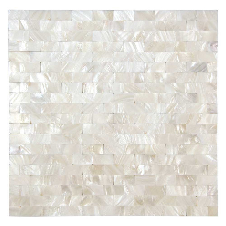 South Seas Super White Mini Brick Seamless Pearl Shell Tile