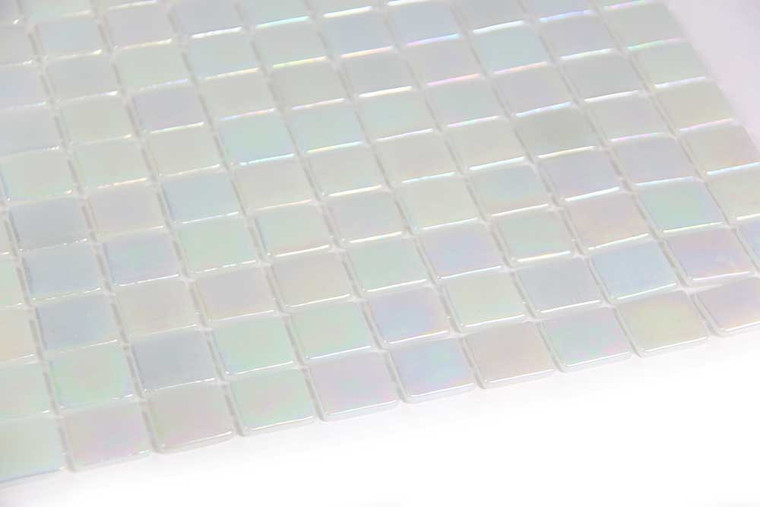 Sea Pearl Opal White Iridescent 1x1 Pool Tile