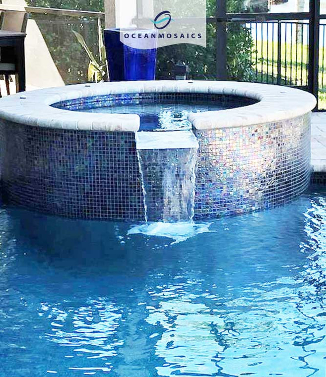 Beachwalk Ultra Blue Iridescent 1x1 Pool Tile