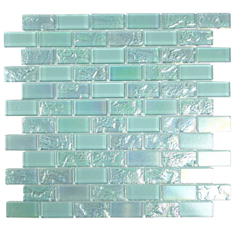 Beachwalk Turquoise Iridescent Mini Brick 1x2 Pool Tile