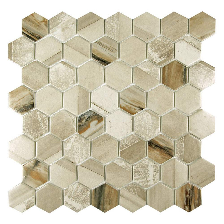 Lux Rhombus Pattern Grigio Recycled Glass Tile