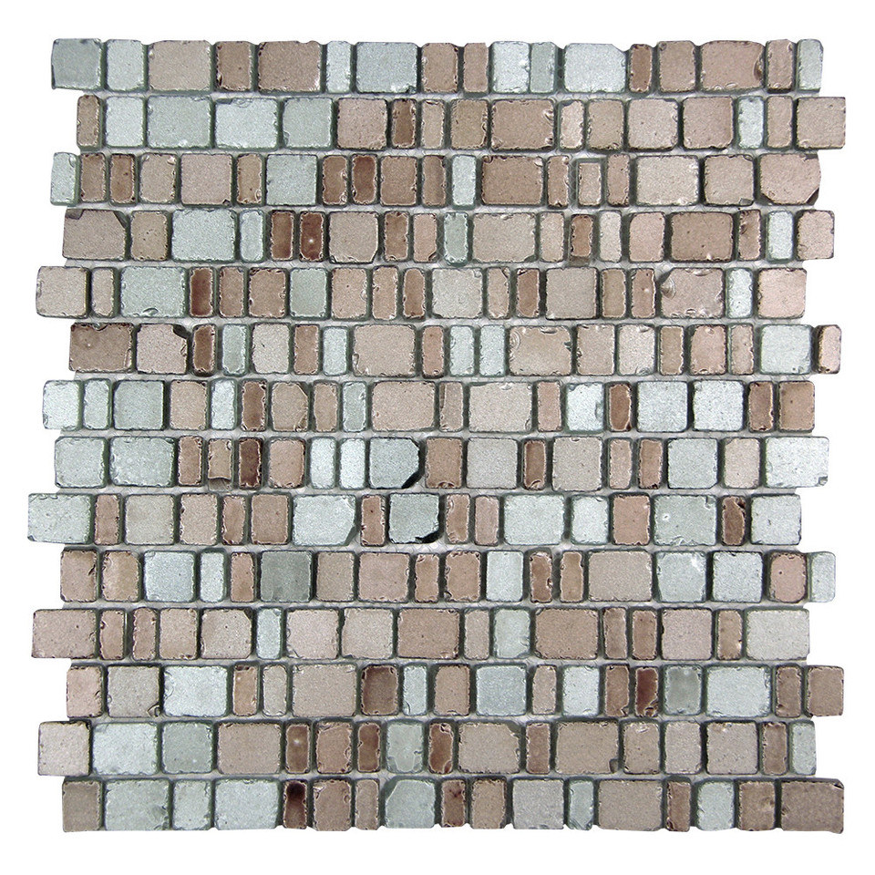 Ice Age Silver Rusitc Glass Tile