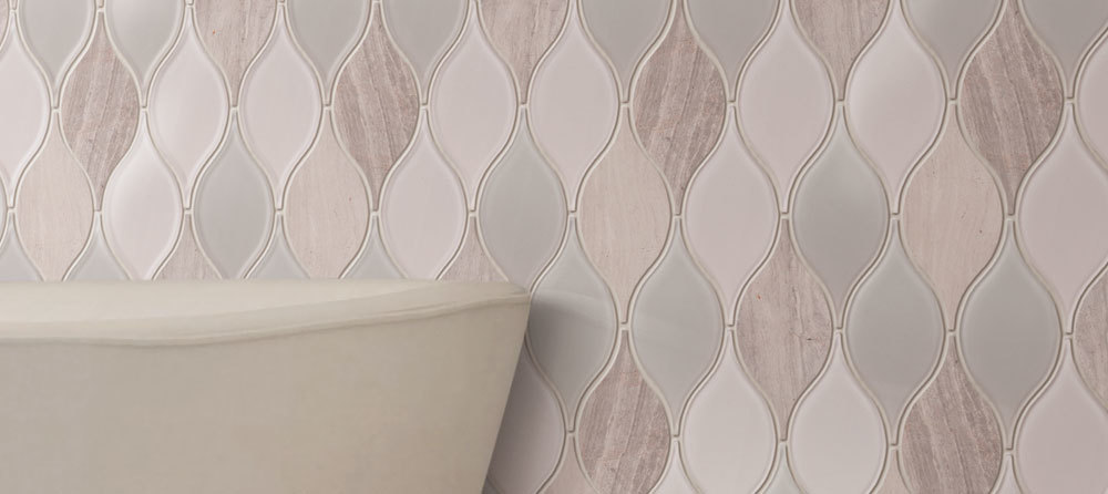 Teardrop- Lantern - Droplet Mosaic Tile | Waterfall Series | Ocean ...