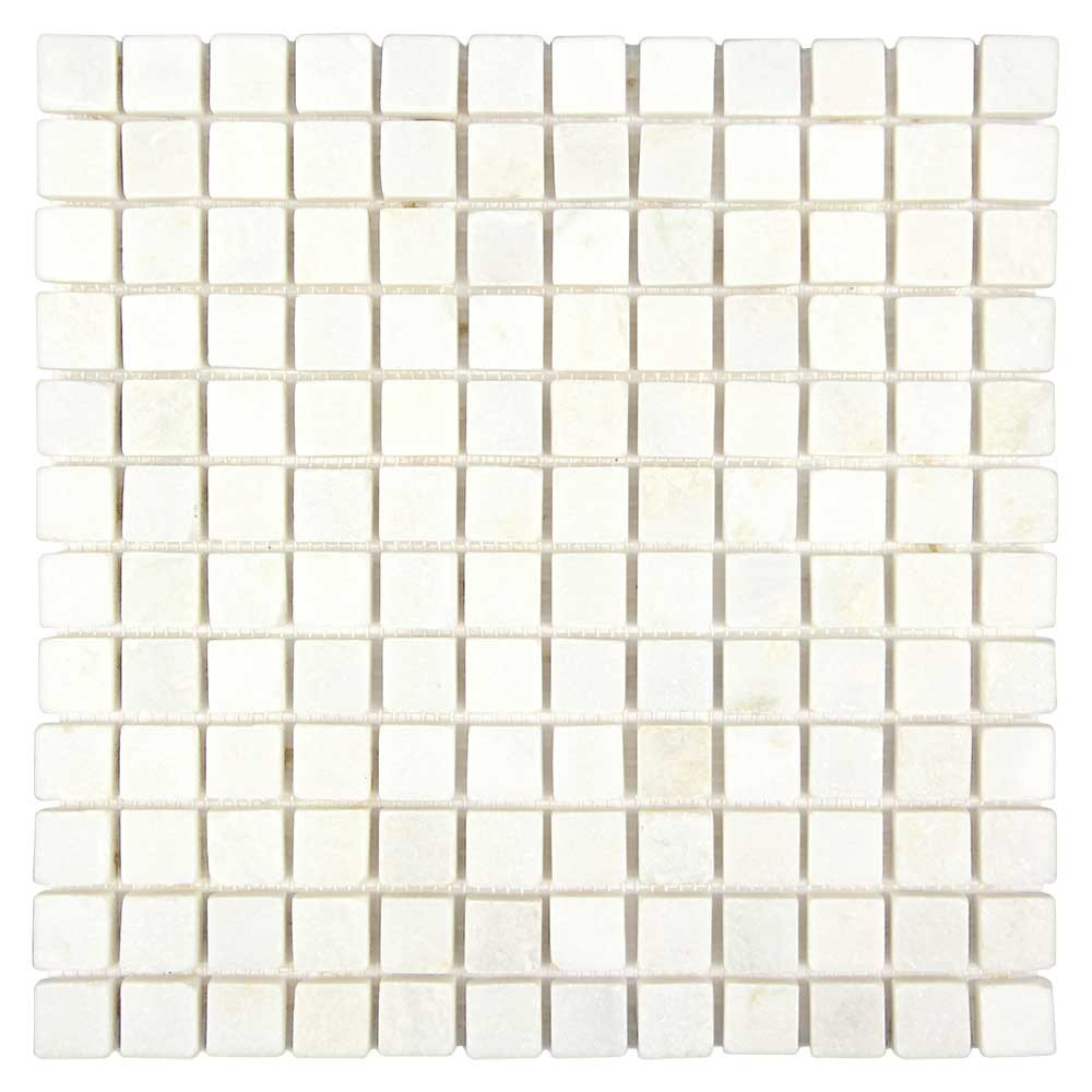Ria White Square Stone Tile