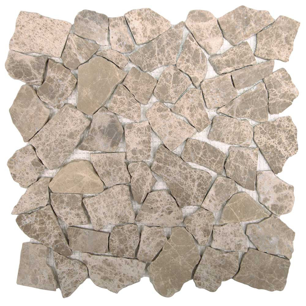Arctic Emperador Flat Pebble Stone Mosaic Tile
