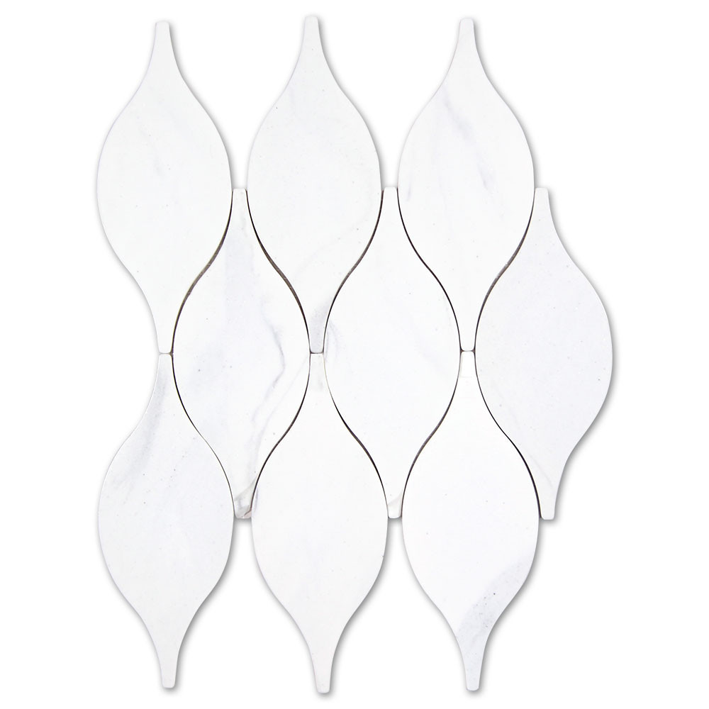 Caspian Grey Teardrop Recycled Glass Tile