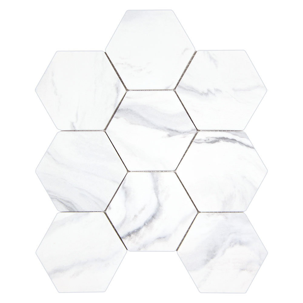 Caspian Grey Hexagon Recycled Glass Tile