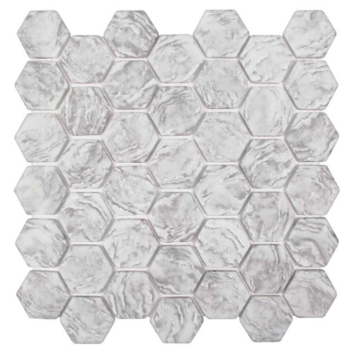 Anat Hexagon Grey Recycled Glass Tile