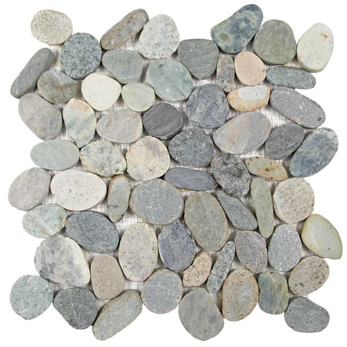 Dunes Grey Multi Pebble Stone Sliced Tile
