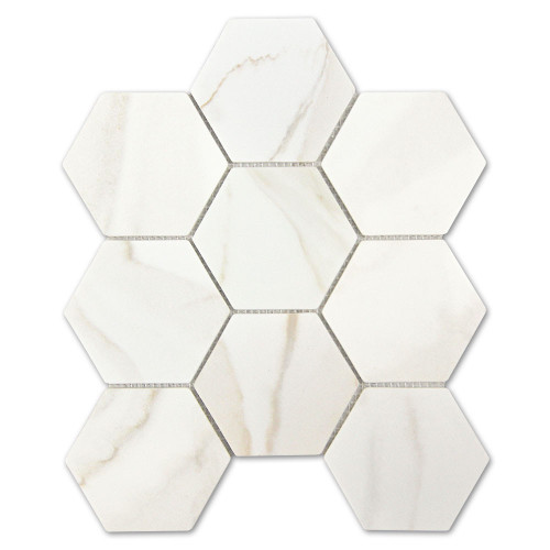 Caspian GoldHexagon Recycled Glass Tile