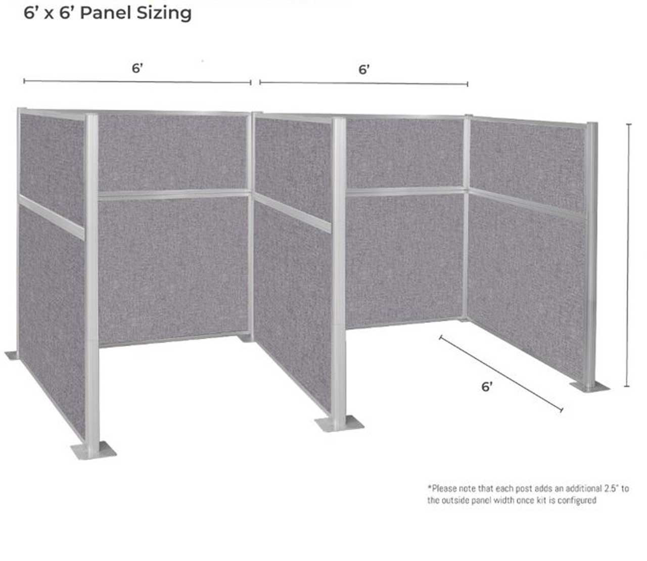 Acoustic Portable Office Partitions Hush Panel Kit Double Cube (H or W ...