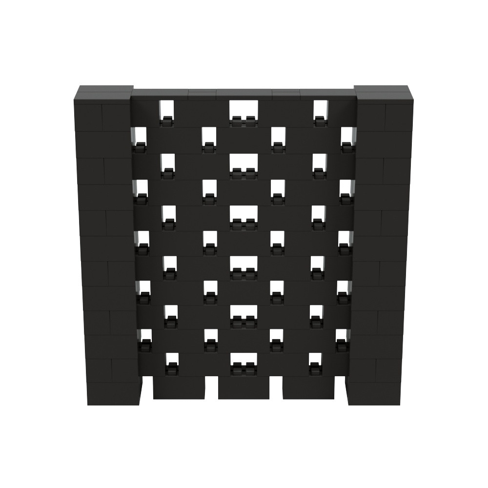 6' x 6' Black Open Stagger Block Wall Kit