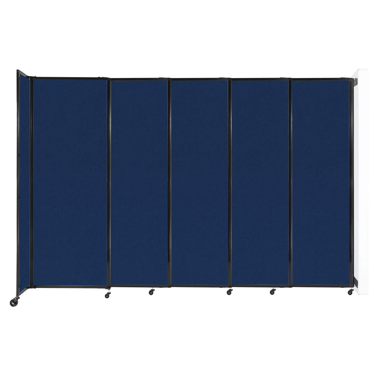 StraightWall Wall-Mounted Sliding Partition 11'3" x 7'6" Navy Blue Fabric