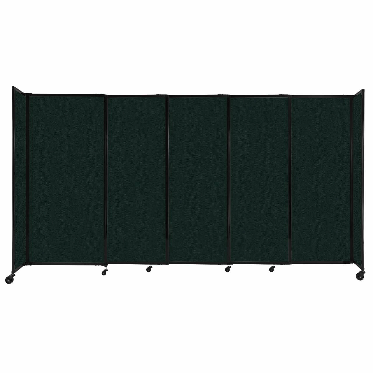 StraightWall Sliding Portable Partition 11'3" x 6' Forest Green Fabric