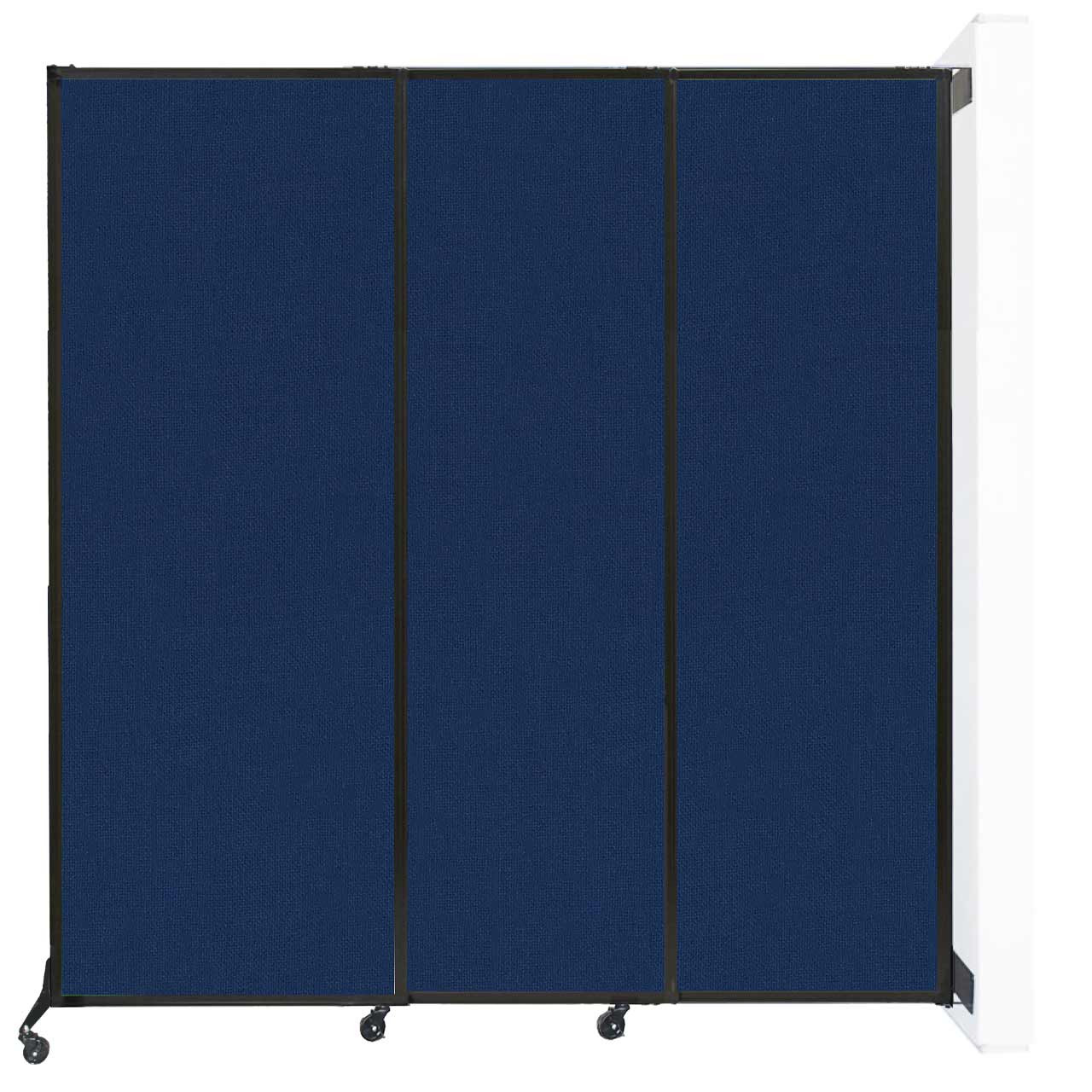 Wall-Mounted Quick-Wall (Sliding) Partition 7' x 7'4" Navy Blue Fabric ...
