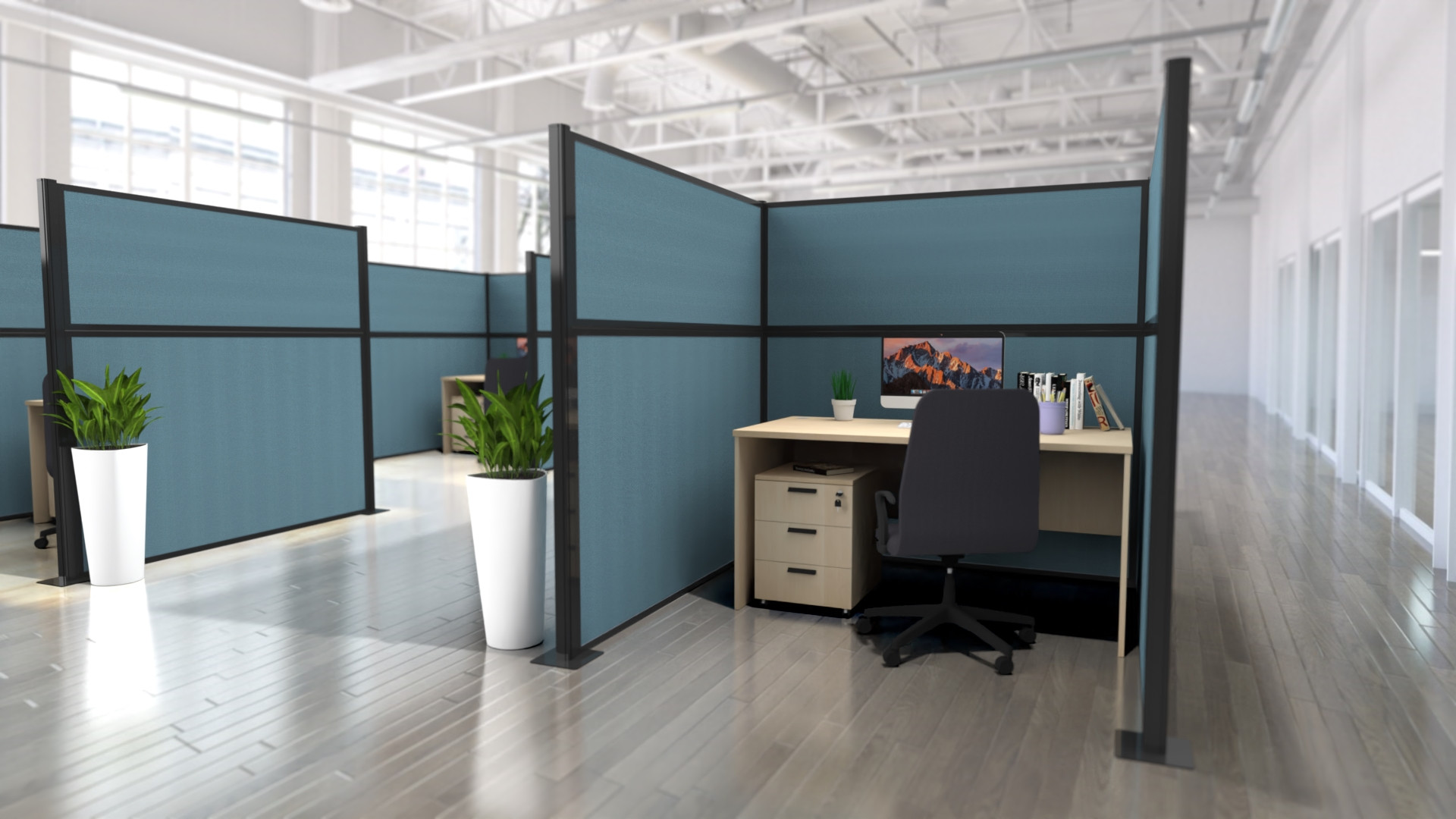 Acoustic Portable Office Partitions Hush Panel Kit Double Cube (H or W ...