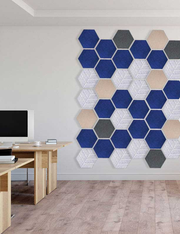 Wall-Mounted SoundSorb Acoustic Hexagons | Versare Solutions, LLC