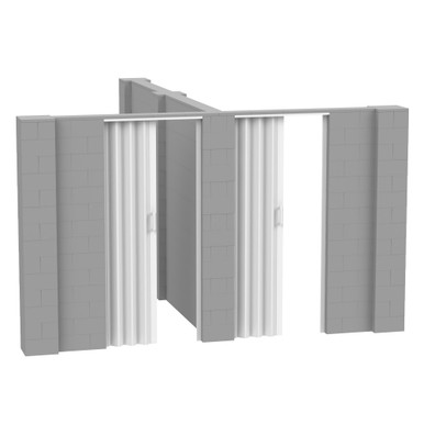 EverBlock 12' x 12' x 7' T-Shaped Wall Kit w/ 2 Doors - Light Gray ...