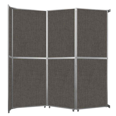 Operable Wall Folding Room Divider 11'9" x 12'3" Mocha Fabric - Black Trim