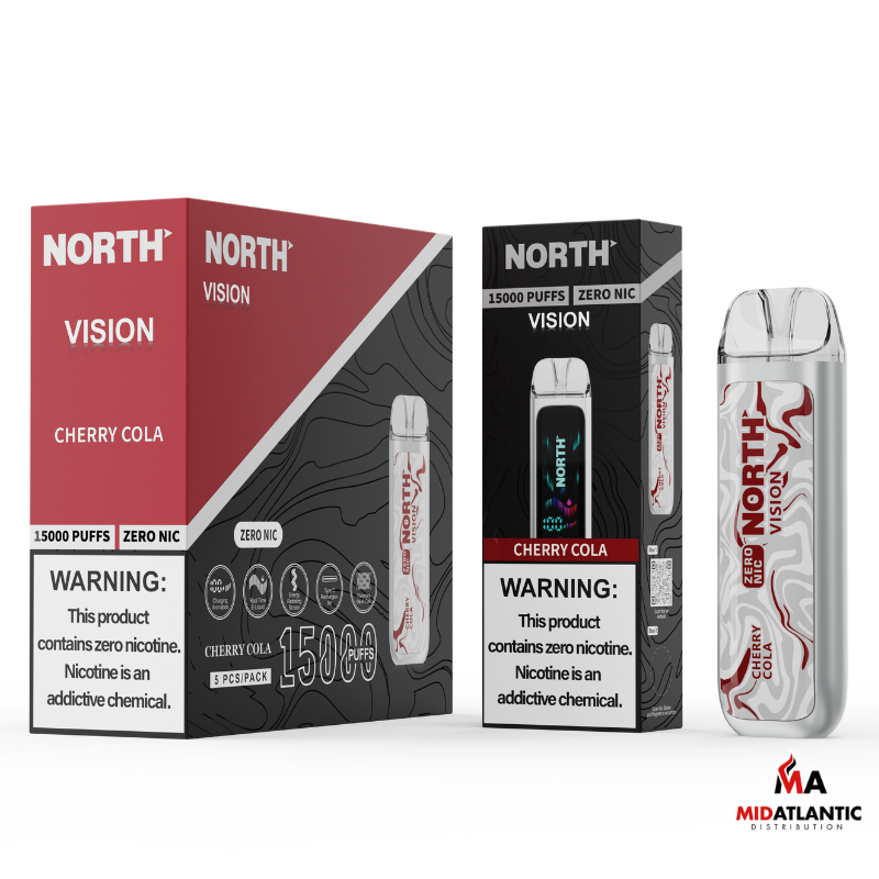 North Vision 15K Puffs 0mg (Zero Nic) 15mL Disposables w/ Energy ...
