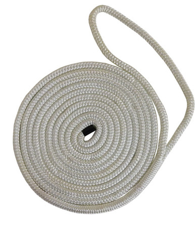 Buccaneer Rope Company 5/8 inch x 35 ft. White Double Braid Dock Line ...