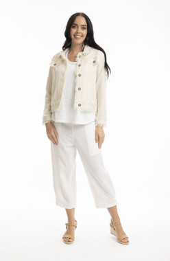 LINEN JEAN JACKET SOLID 42118 - Brock's