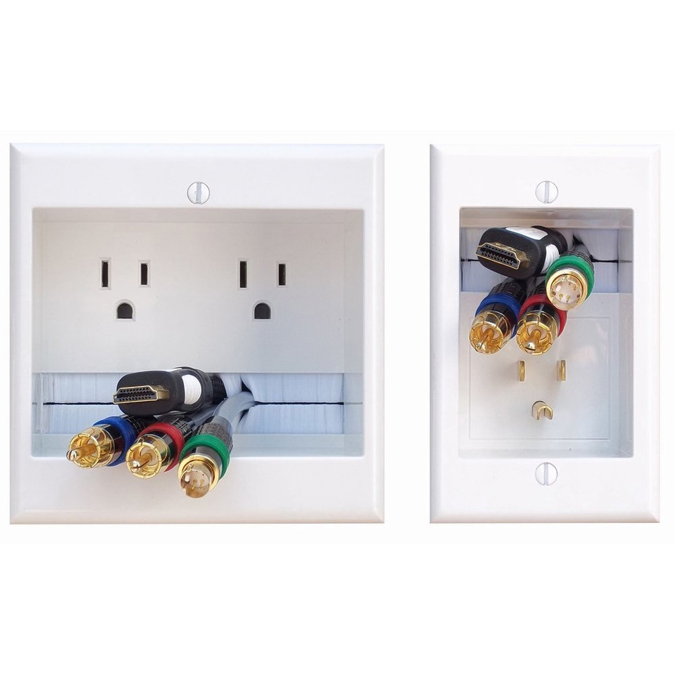 PowerBridge TWO-PRO-6 Cable Management System with Dual Power for Wall ...