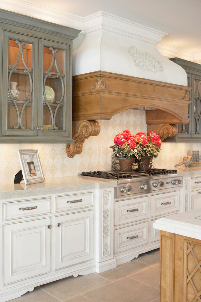 Modern Rustic Kitchen with Damask Handmade Tile - Julep Tile Company