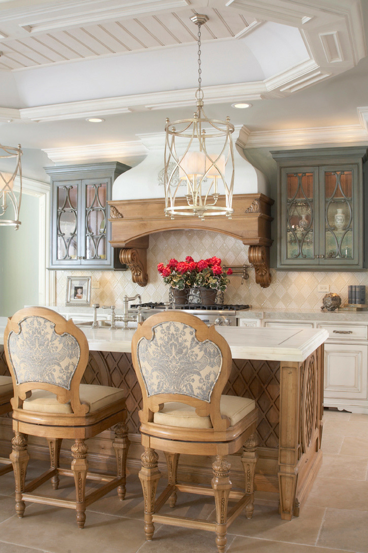 Modern Rustic Kitchen with Damask Handmade Tile - Julep Tile Company