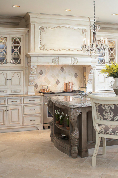 Beautiful Luxury Kitchen with Damask Handmade Tile - Julep Tile Company