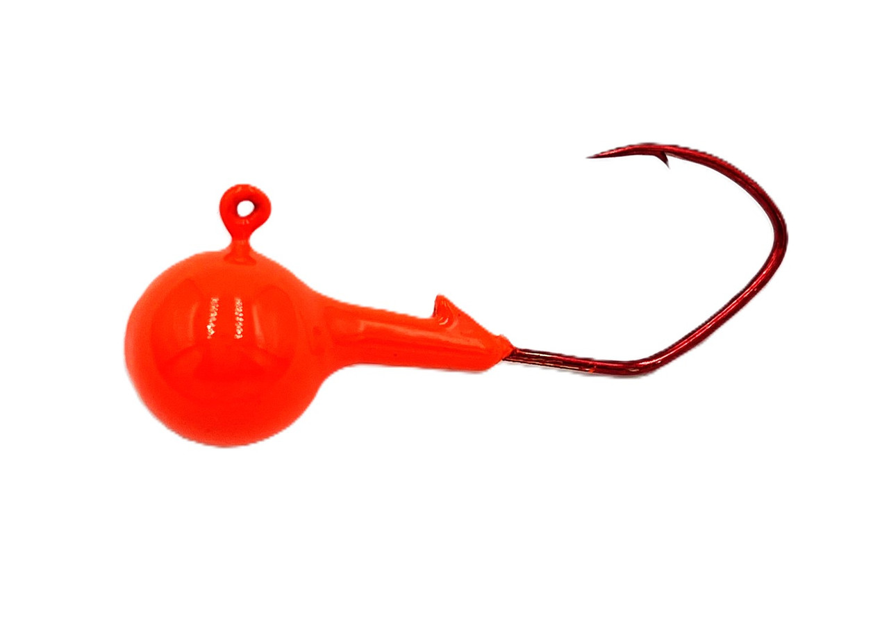Painted Round Head Jigs with Red Sickle Hooks - Killer Jigs