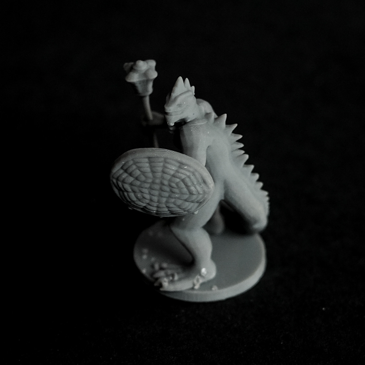 Lizard Folk Cleric with Mace and Shield - The Doyleston Shed