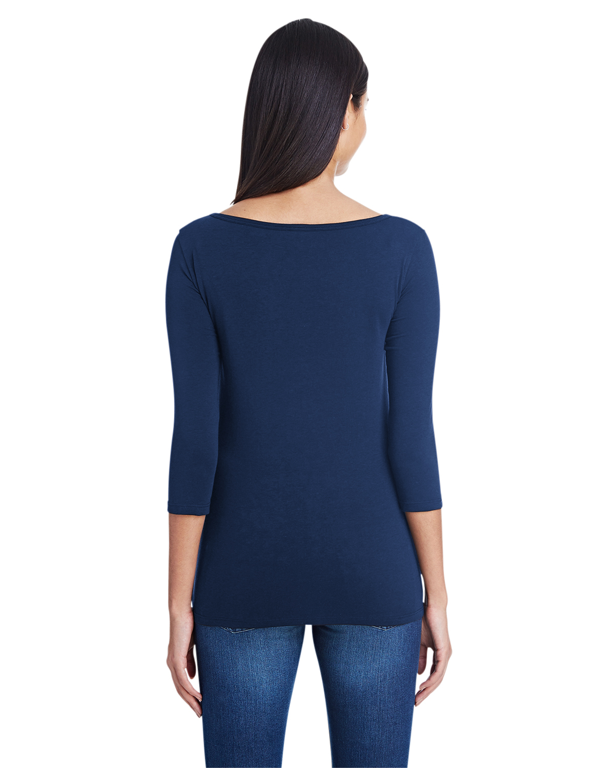 2455L Anvil Ladies' Stretch 3/4 Sleeve T-Shirt | BlankTeesUSA