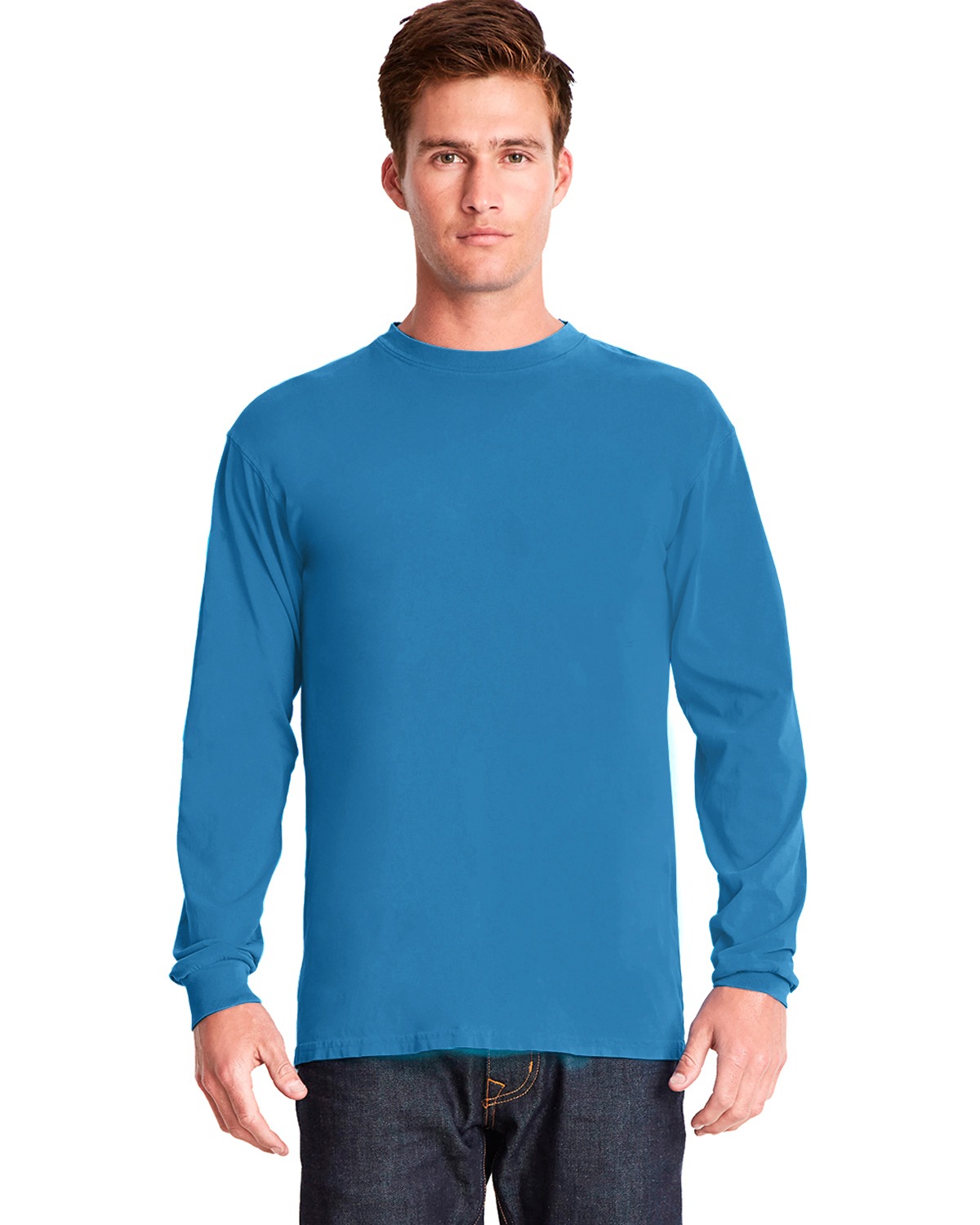 7401 Next Level Adult Inspired Dye Long-Sleeve Crew | BlankTeesUSA