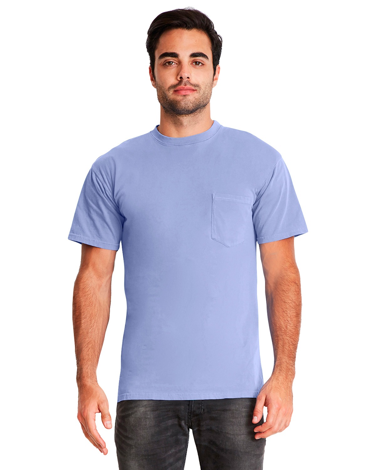 7415 Next Level Adult Inspired Dye Crew with Pocket | BlankTeesUSA