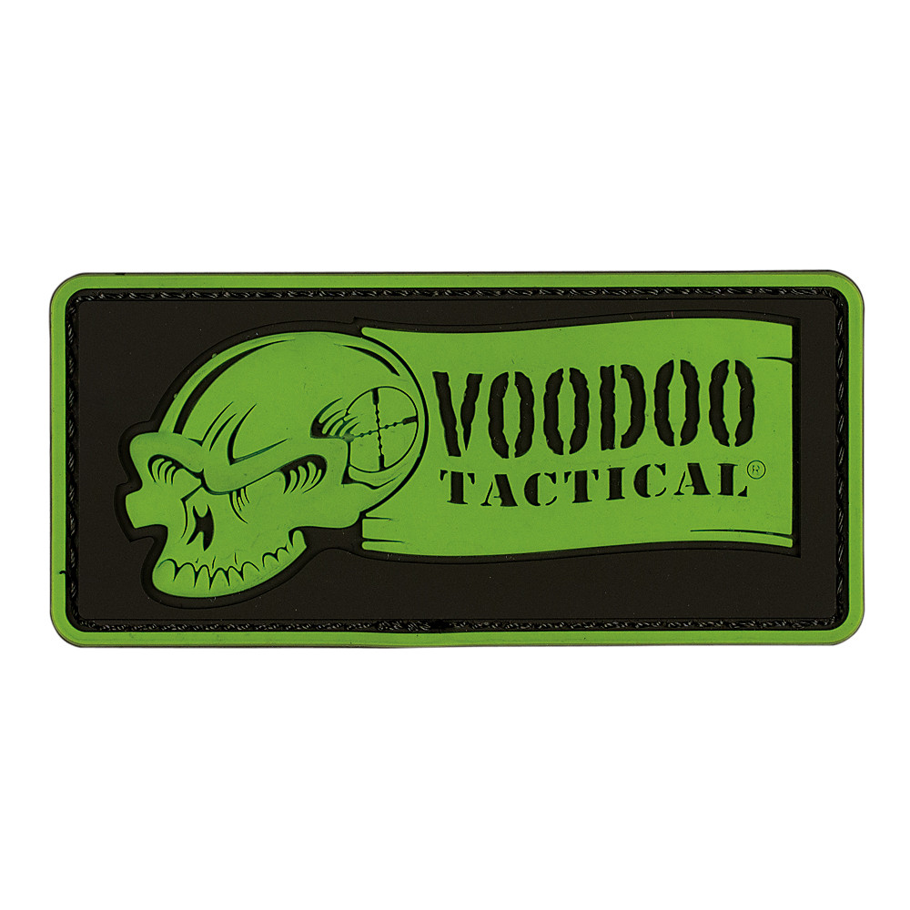 VOODOO RIBBON LOGO - RUBBER PATCH - HI-VIZ GREEN