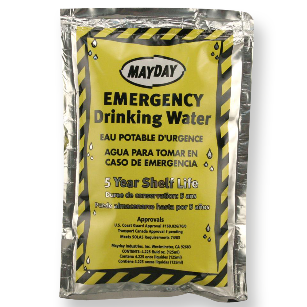 EMERGENCY DRINKING WATER MAYDAY CASE OF 100 POUCHES