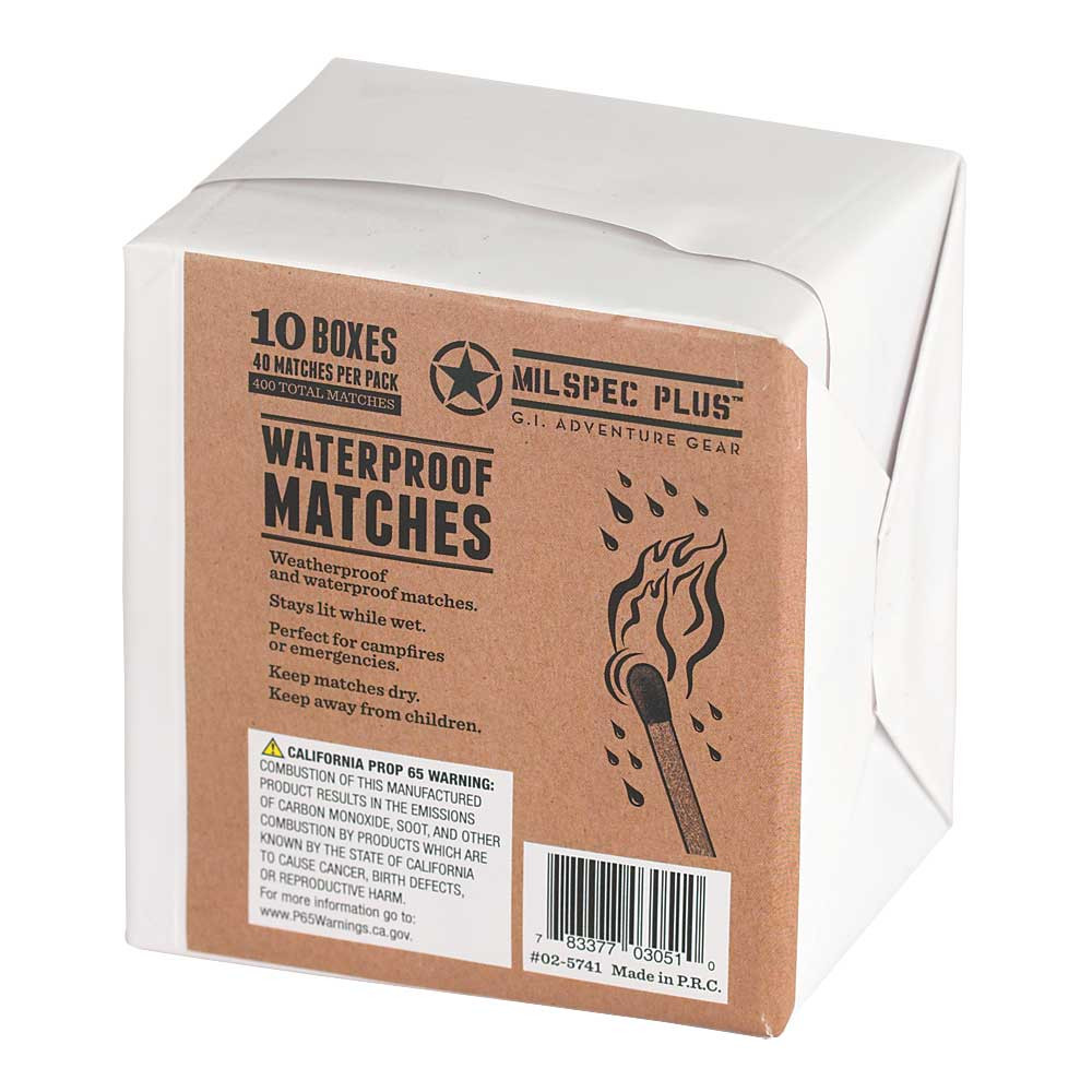 WATERPROOF MATCHES 10 BOXES 400 MATCHES TOTAL